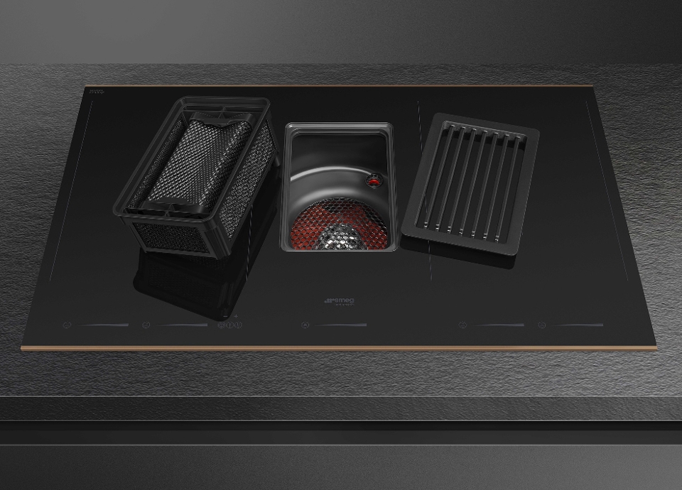 Induction with integrated rangehood Hob 80 cm HOBD682R1 Smeg
